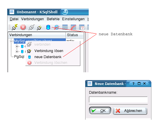 Erstellen einer Datenbank
